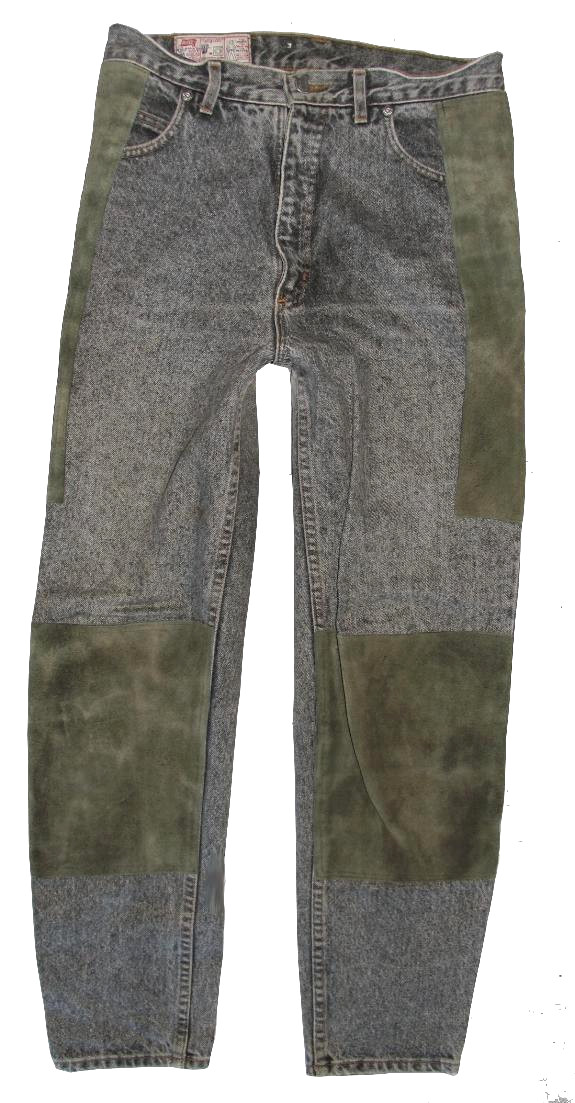 Rare: " Rifle " Jeans IN Grey With Leather Trim IN Ol… - Gem