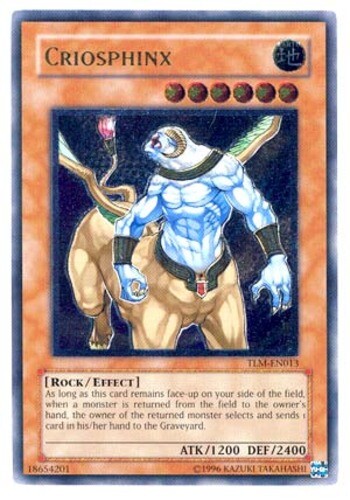 Yugioh! LP Criosphinx - TLM-EN013 - Ultimate Rare - Unlimited Edition ...