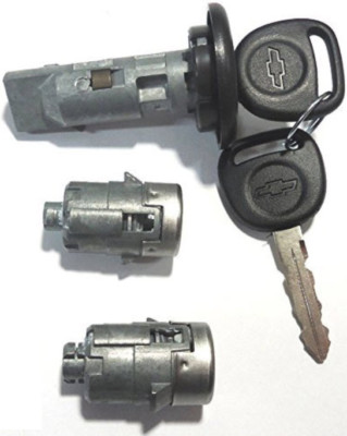 New Chevrolet GM OEM Ignition/Doors Lock Key Cylinder Set With Keys To ...