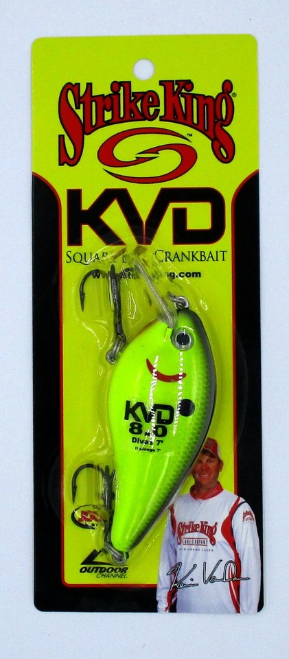 (3) Strike King KVD 8.0 Square Bill 4 1/4" Crankbaits 1.5 Oz Black Back ...