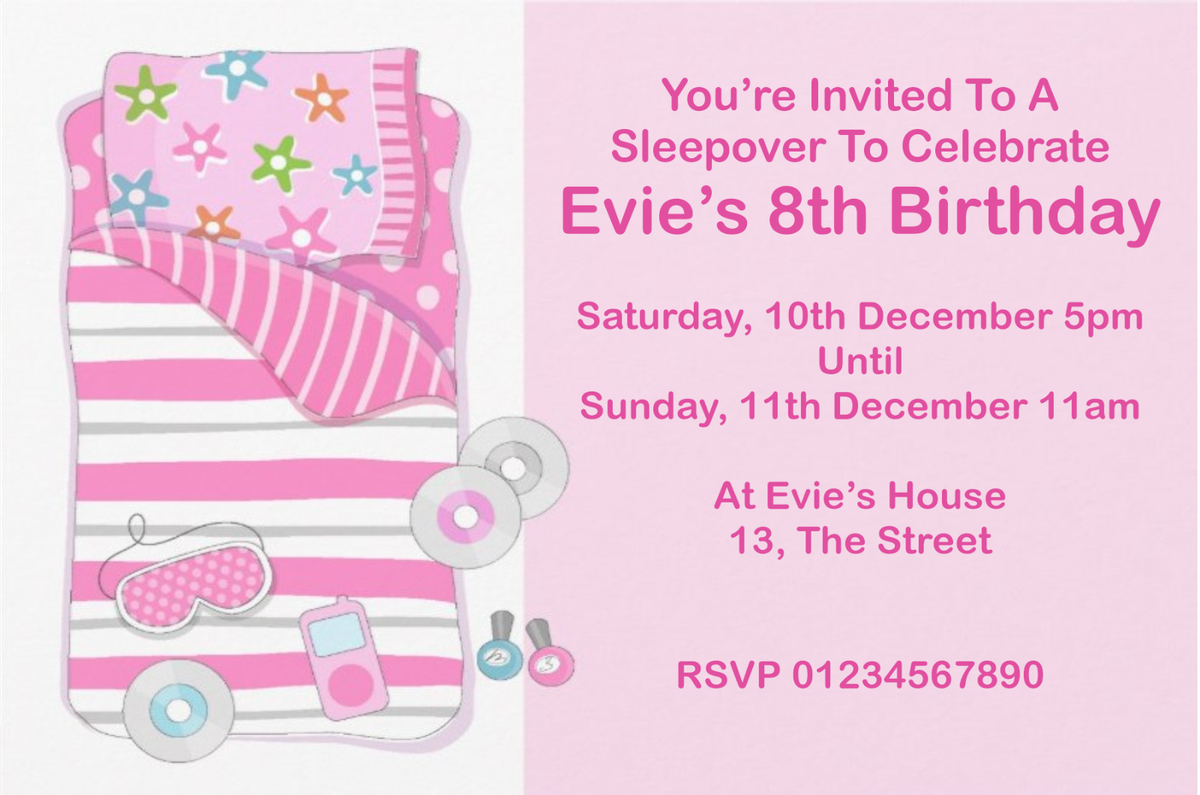 Blank Slumber Party Invitations Invitations / Dazzling Pamper Parties