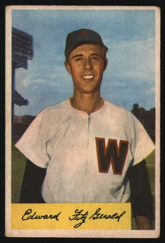 1954 Bowman #168 Ed Fitz Gerald GVG Senators 573287 | eBay