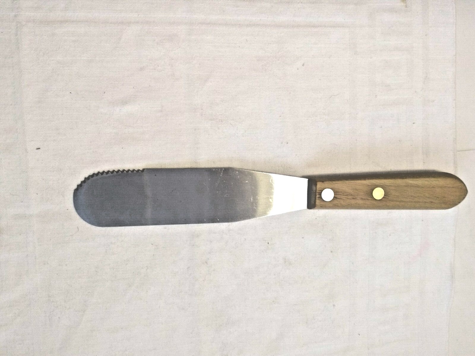 Lamson-Sharp Pro 34186 Spatula W/ Wood Handle Partial Serrated 6.25" | eBay