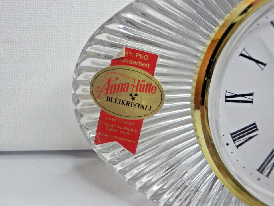 Beautiful Vintage Anna Hutte Bleikristall Lead Crystal Desk Clock | eBay