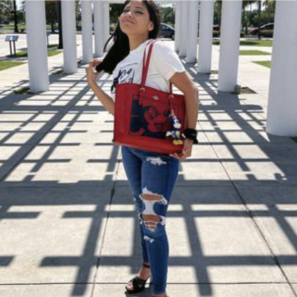COACH C7233 Disney Mickey Mouse X Keith Haring Mollie Tote Red Leather ...