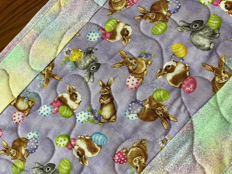 Handcrafted-Quilted Table Runner - Easter Bunnies, Bunnies, Bunnies ...