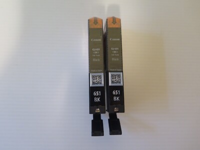 TWO CANON PIXMA 651 BK INK CARTRIDGES | eBay Australia