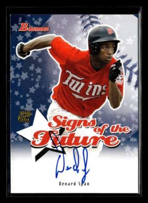 2004 Bowman Denard Span Signs of the Future Prospect Autograph Twins ...