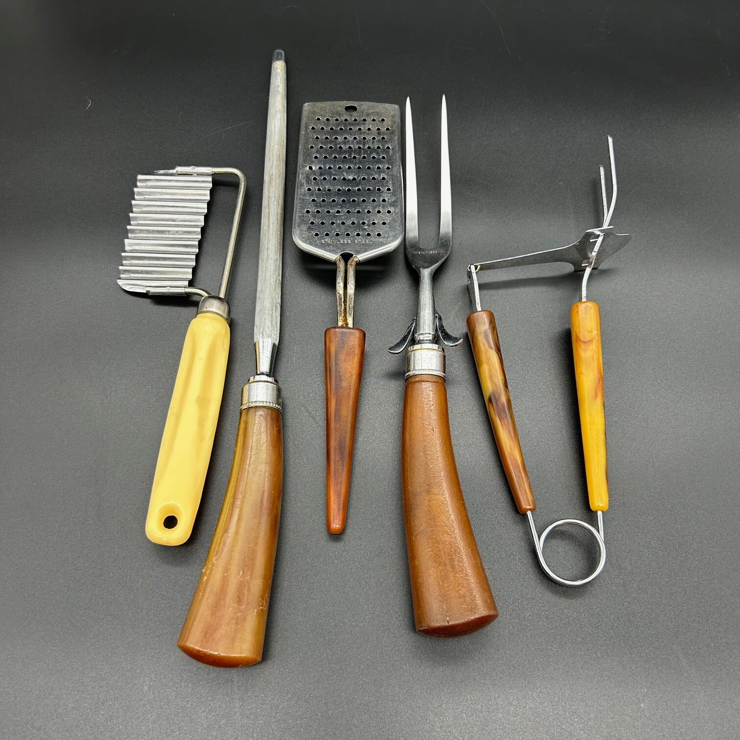 Vtg Kitchen Tools with Faux Tortoise Shell & Plastic Handles Lot of 5 ...