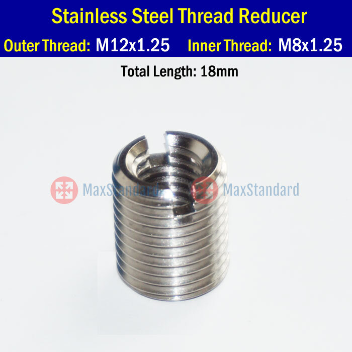 Thread Reducer Fitting Male M12 x1.25 1.5 1.75 Female M8 M8x1.25 Insert ...