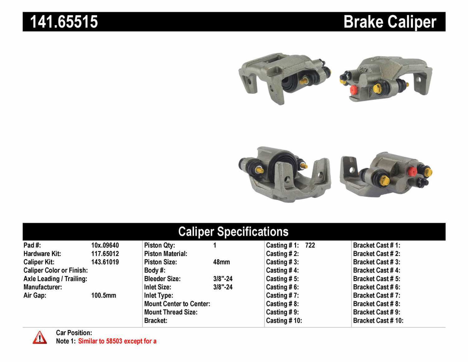 Disc+Brake+Caliper-Premium+Semi-Loaded+Caliper+FVP+141.65515+Reman for ...