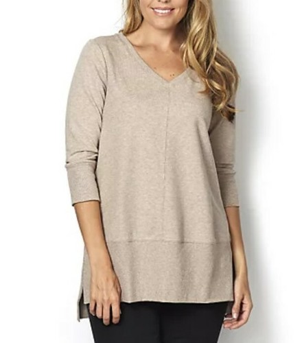 H by Halston 3/4 Sleeve Baby French Terry Pullover Sweatshirt Heather ...