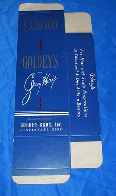 VTG UNUSED 1930'S TOILETRY ADVERTISING BOX - GOLDEY'S FOR GRAY HAIR ...
