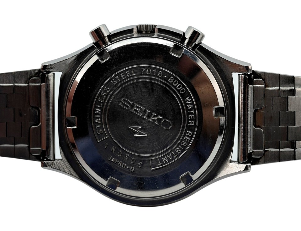 Seiko 37mm Men's Flyback One-Eyed Panda Automatic =Watch- 7018-8000 ...