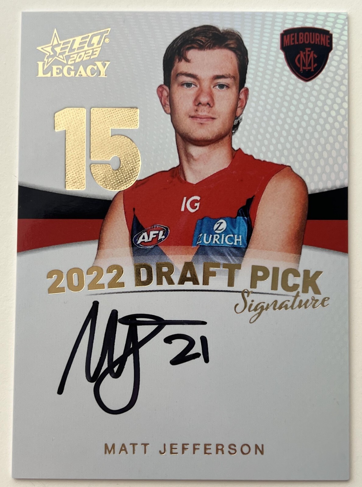 2023 Select Legacy Gold Draft Signature - Matt Jefferson #087/90 ...