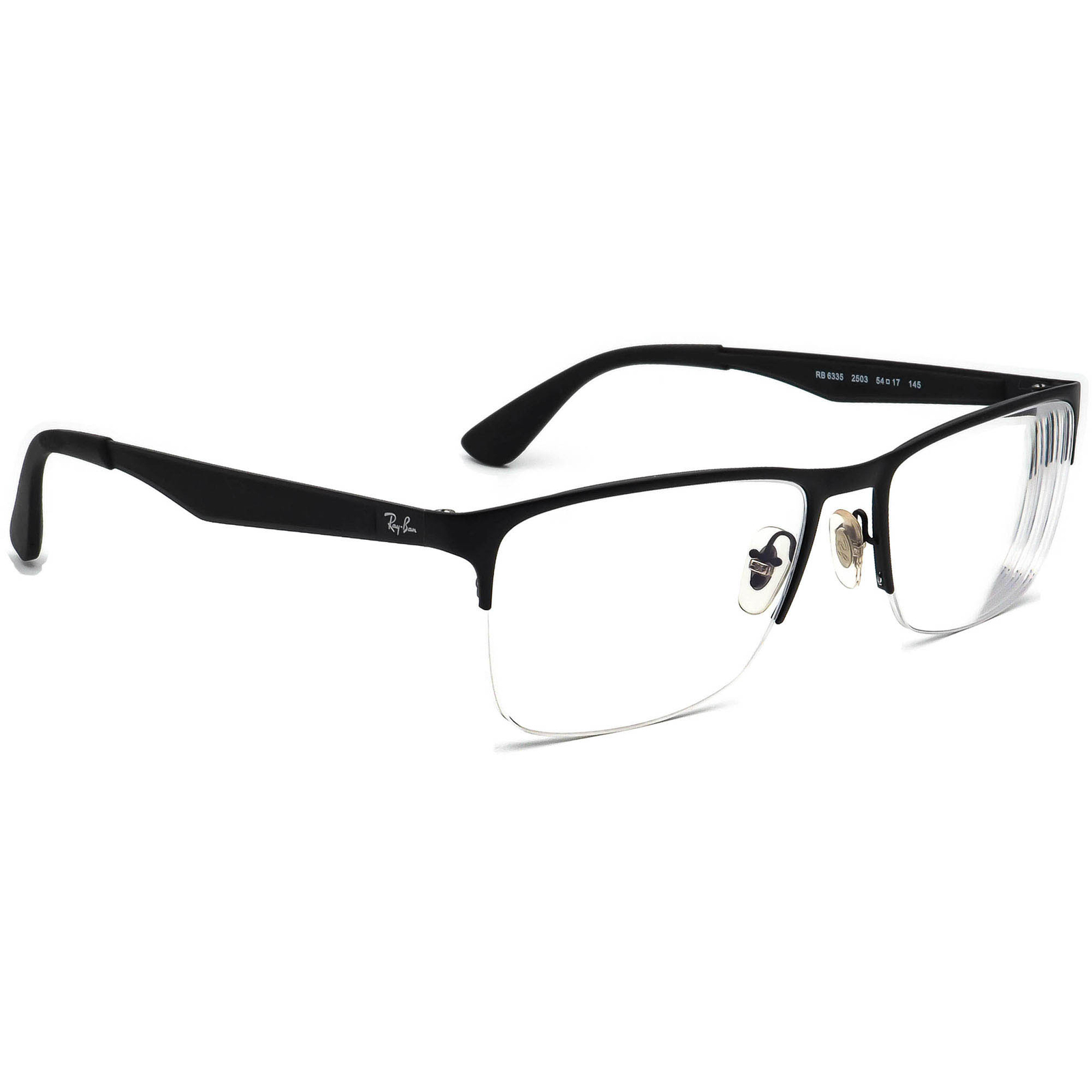 Ray-Ban Eyeglasses RB 6335 2503 Matte Black Half Rim Frame 54[]17 145 ...