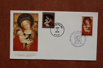 1978 Canada 12c & 2018 US Madonna & Child Stamps Dual FDC FW Sc#CA773 ...