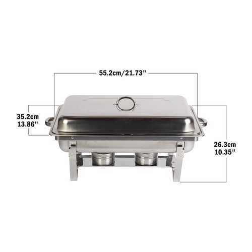 11L Stainless Steel Buffet Server Chafing Dish Food Warmer 2 Tray With ...