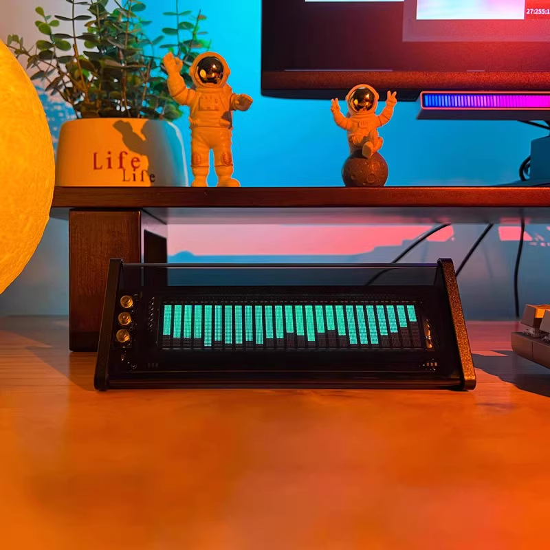 Bluetooth 5.0 VFD Spectrum Sound Level Meter 3.5mm AUX Selecotr Box ...