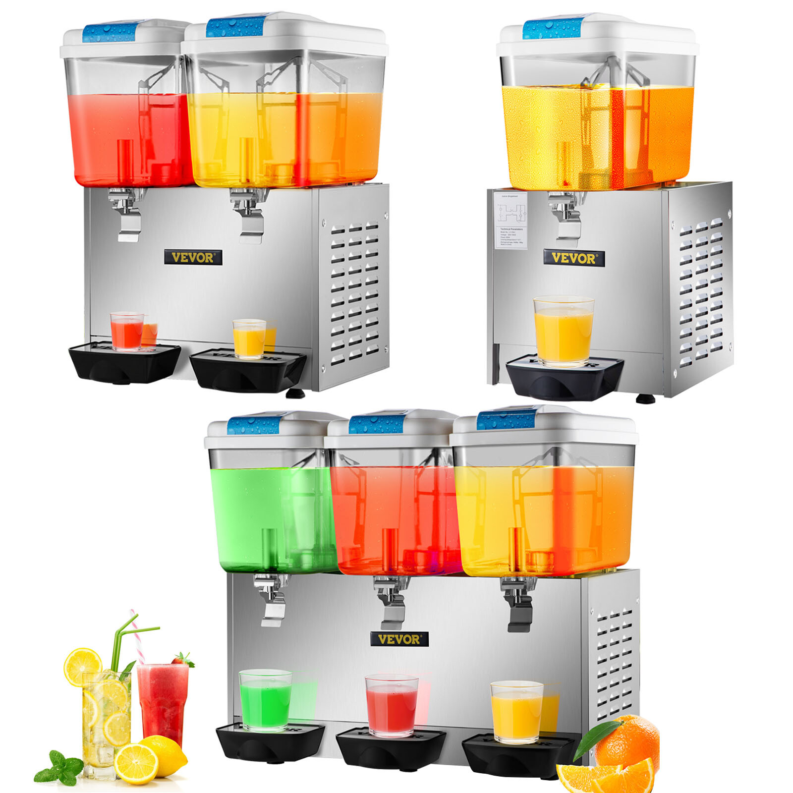 VEVOR Commercial Juice Dispenser Cold Beverage Drink Dispenser Machine ...
