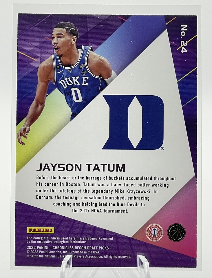 2022 Panini Chronicles Recon Draft Picks Jayson Tatum RC #24 Duke | eBay