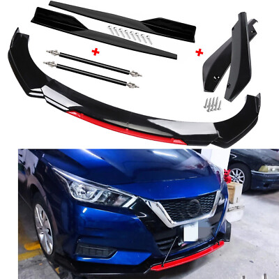 For NISSAN VERSA 2007-2022 Front Rear Bumper Lip Spoiler Splitter Body ...