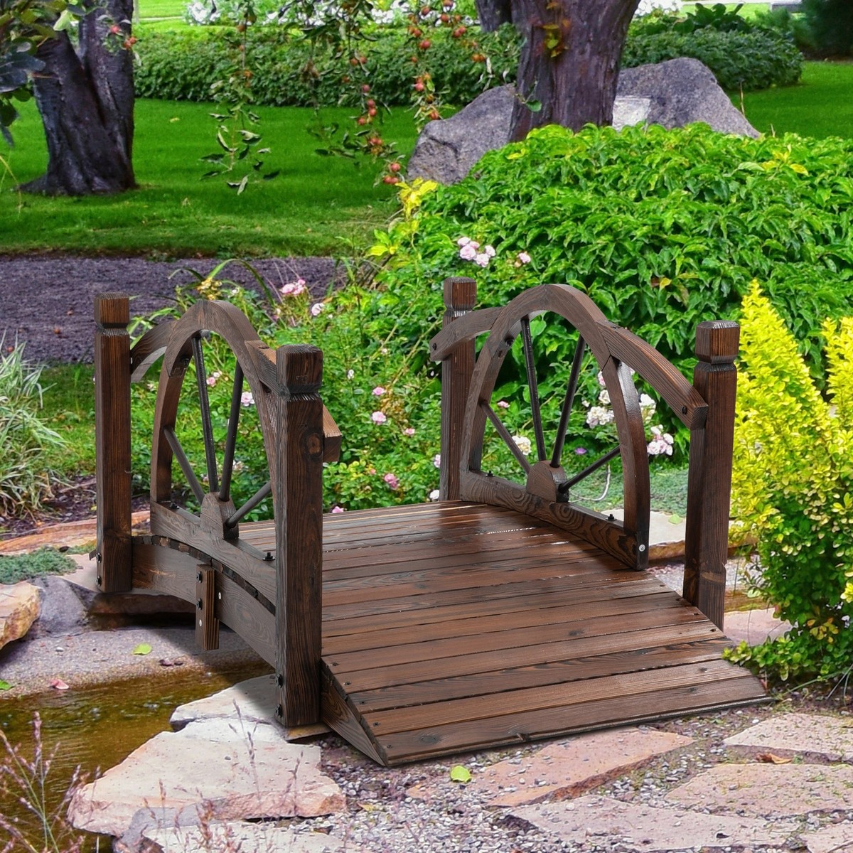 Outdoor Wooden Garden Bridges