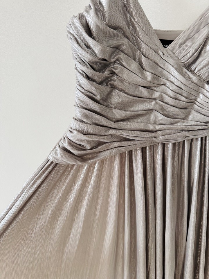 BNWT Retrofete Doss Dress Maxi Light Silver S Small £564 | eBay UK