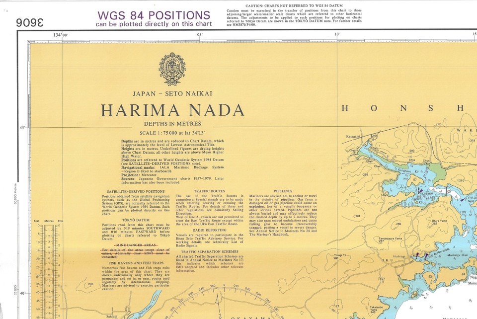 3606 Japan Seto Naikai Harima Nada Chart Map Maritime Marine Nautical ...