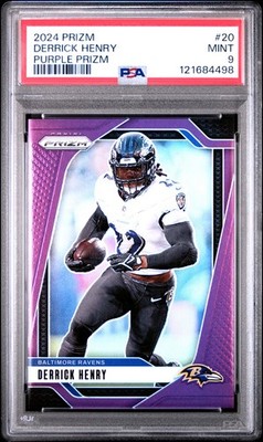 2024 Panini Prizm Purple Derrick Henry Card #20 PSA 9 /125 COLOR MATCH ...