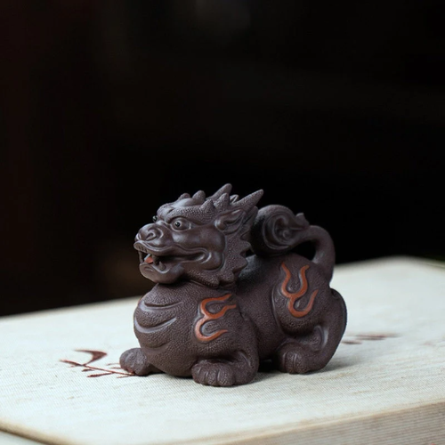 Purple Clay Lucky Tea Pets Kirin from Yixing | eBay