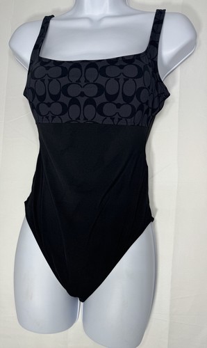 Coach Women’s Swimsuit Authentic Signature One Piece Black Bathing Suit ...