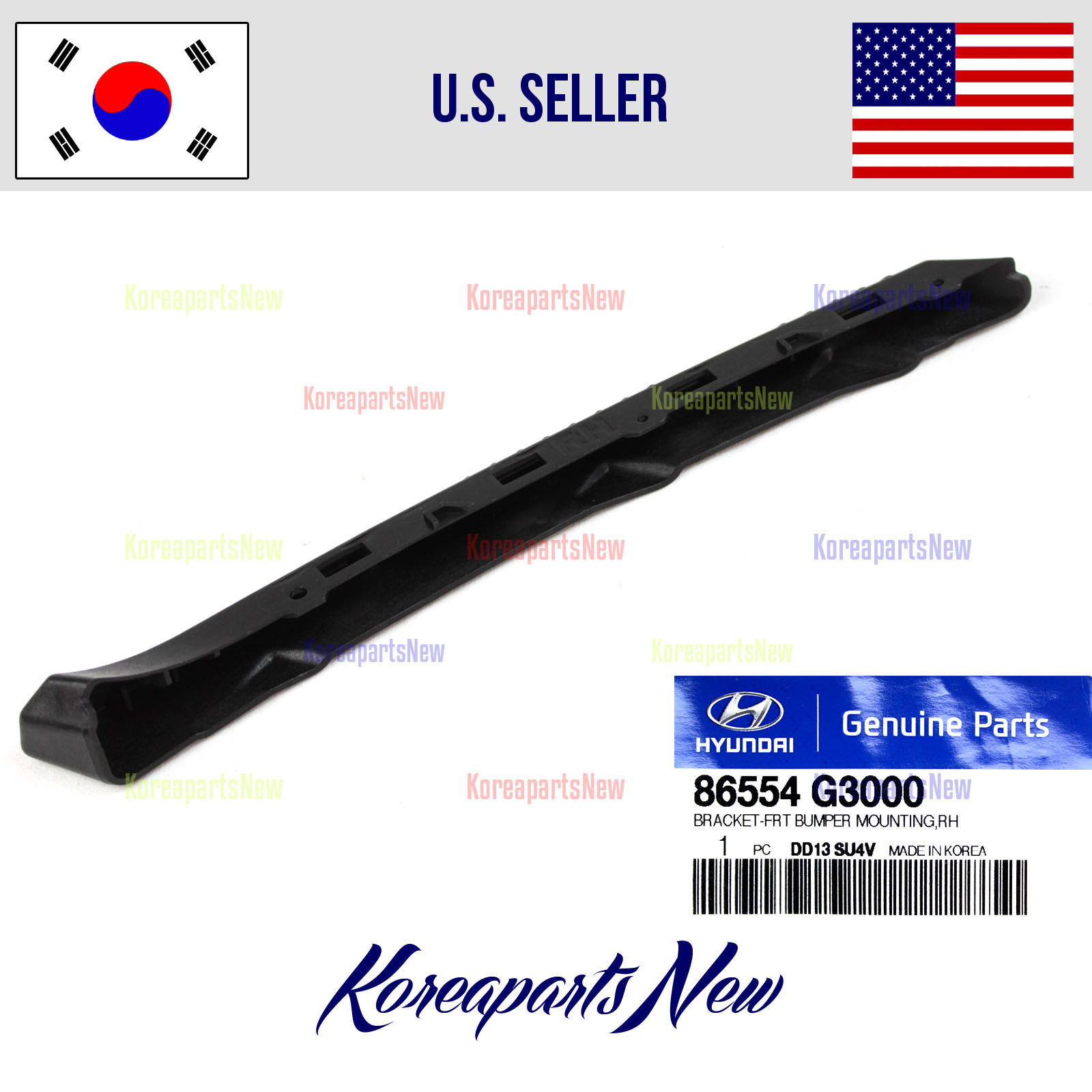 FRONT Bumper Bracket Retainer Right PASSEN 86554G3000 Elantra GT Hatch ...