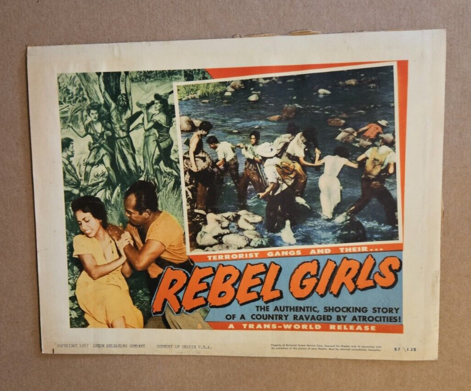 REBEL GIRLS 1957 Genuine Color COMPLETE 11"x14" Lobby Card Set bad ...