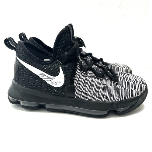 Nike KD 9 Youth 5Y Oreo Basketball Flyknit Running Sneaker Black White ...