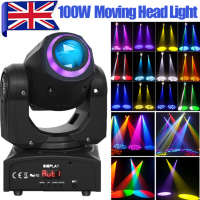 100W LED Beam Gobo Moving Head Light RGBW Stage Lighting DMX DJ Club ...