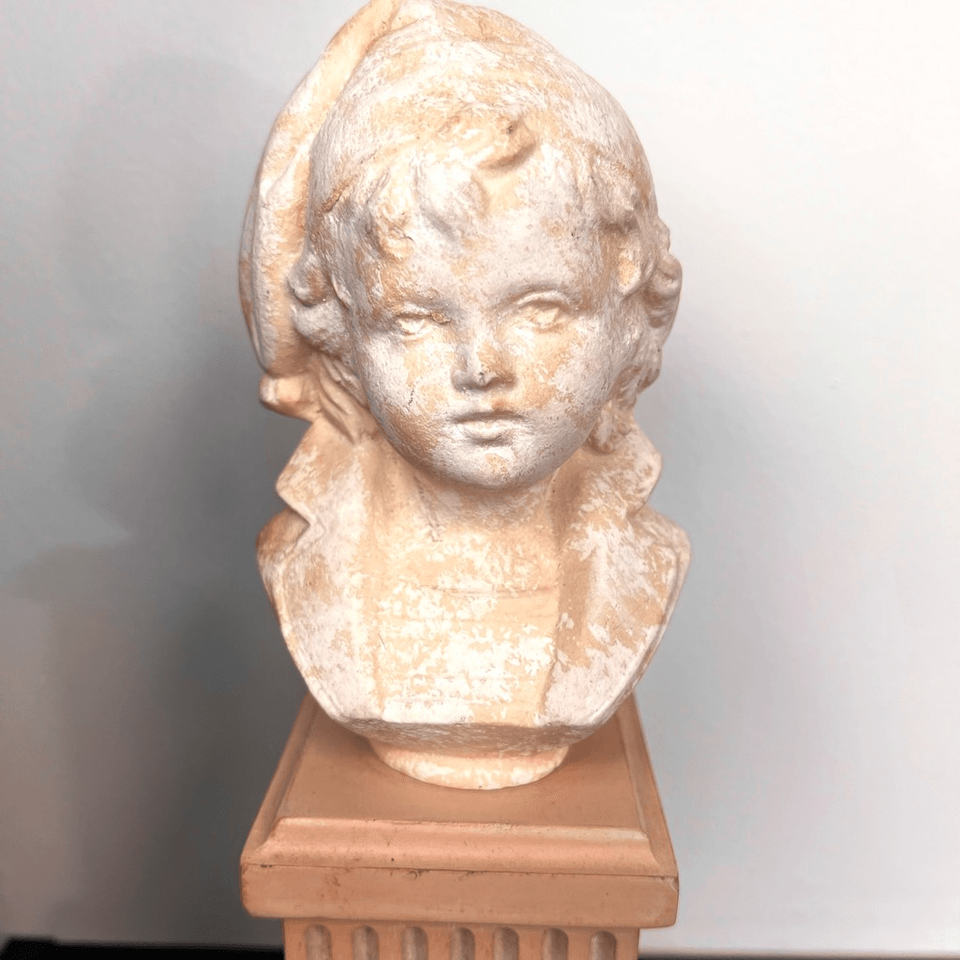 Vintage Antique Alabaster & Stone Bust Sculpture Of Young Boy Child 4 ...