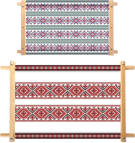 2 Pcs Adjustable Cross Stitch Scroll Frame Bamboo Beech Wood Tapestry ...