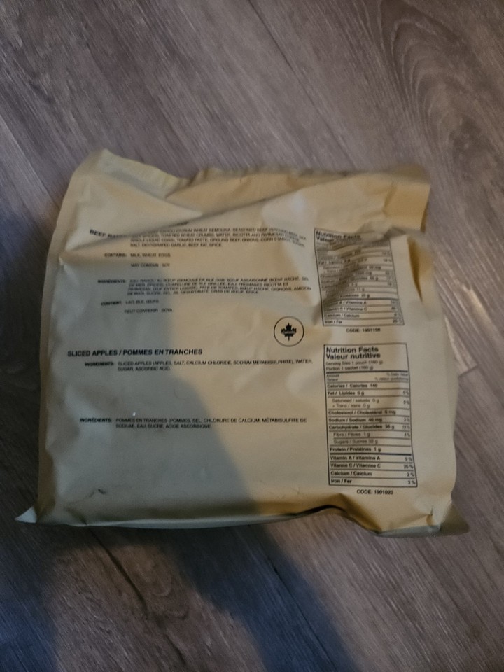 Rare Canadian Rations Beef Ravioli MRE | eBay