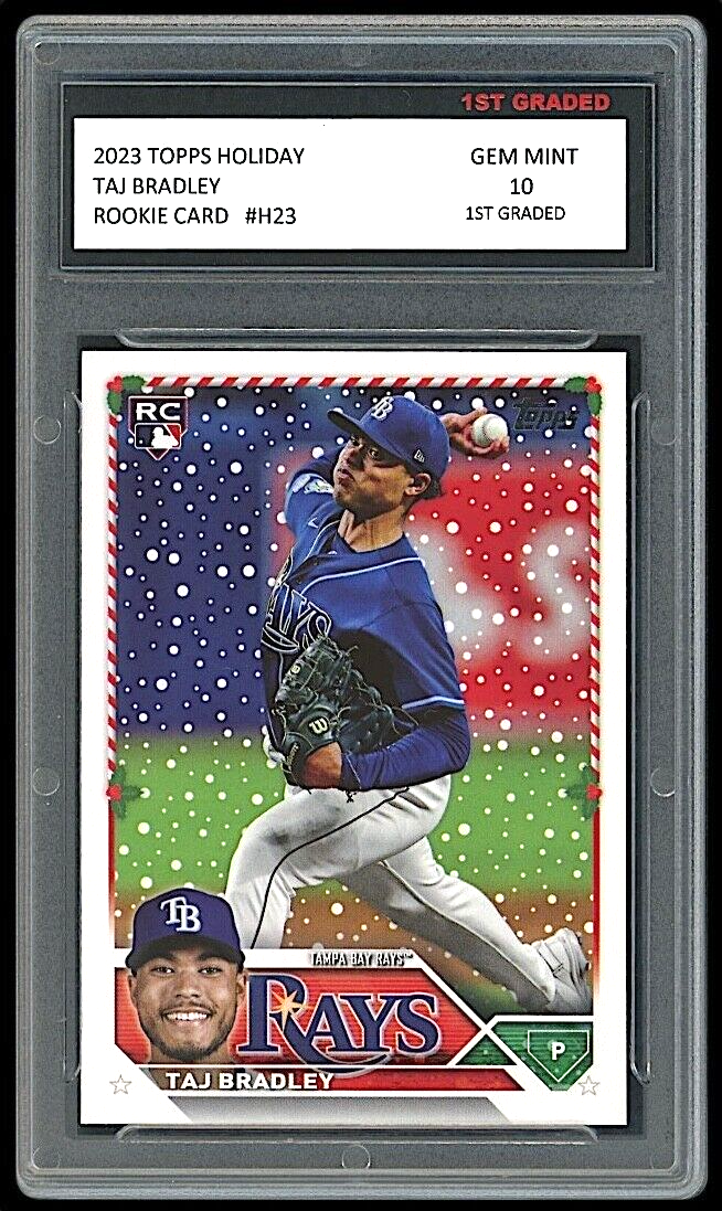 Taj Bradley 2023 Topps Holiday 1st Graded 10 MLB Rookie Card #H23 Tampa ...