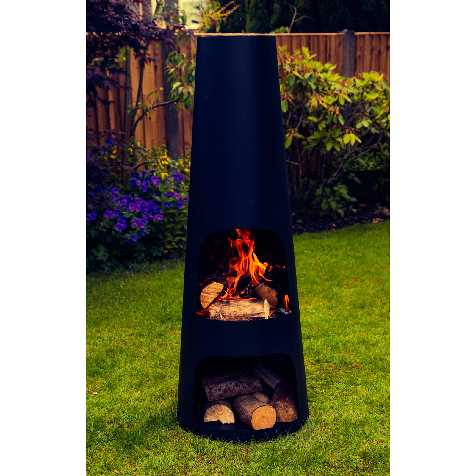 Outdoor Chimenea Log Burner Garden Heater Made O' Metal Woodburning ...