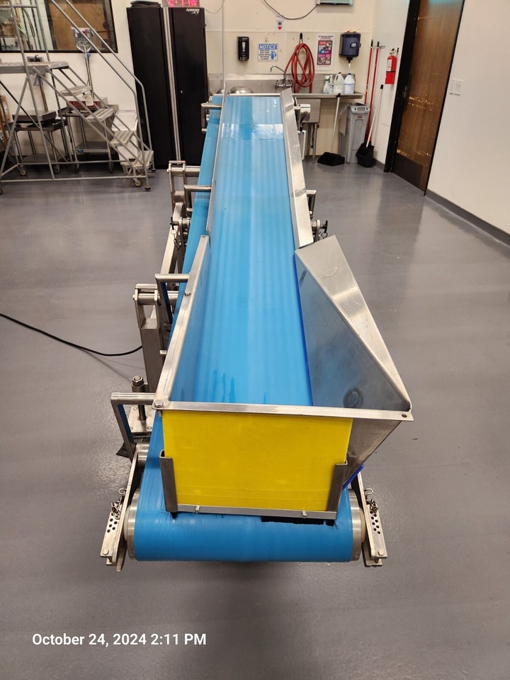 Industrial SS Incline Conveyor, Sani Wash-Down, Drum Motor, Mobile, *W ...