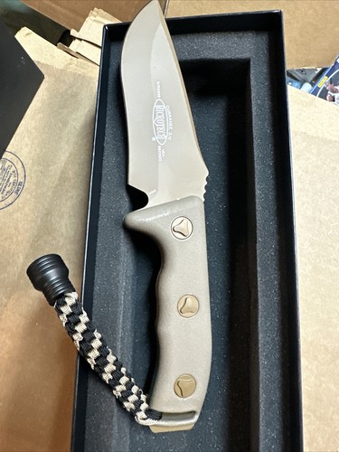 Microtech, Currahee, Combat Fixed Blade Knife, 4.75", Tan, Recurve Drop | eBay