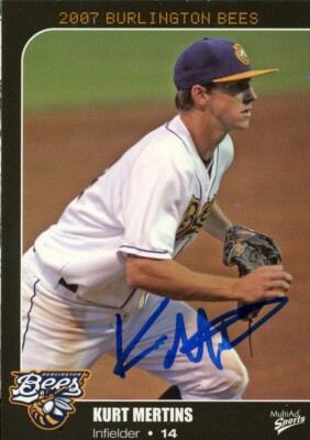 2007 Burlington Bees KURT MERTINS Signed Card autograph AUTO ROYALS | eBay