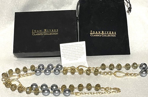 Vintage Joan Rivers Classic Collection Faux Pearl Topaz Bead Necklace ...