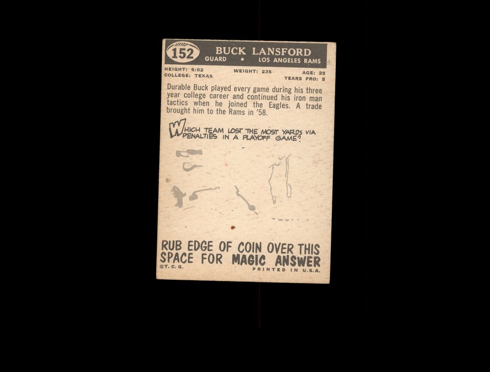 1959 Topps 152 Buck Lansford VG-EX #D756215 | eBay