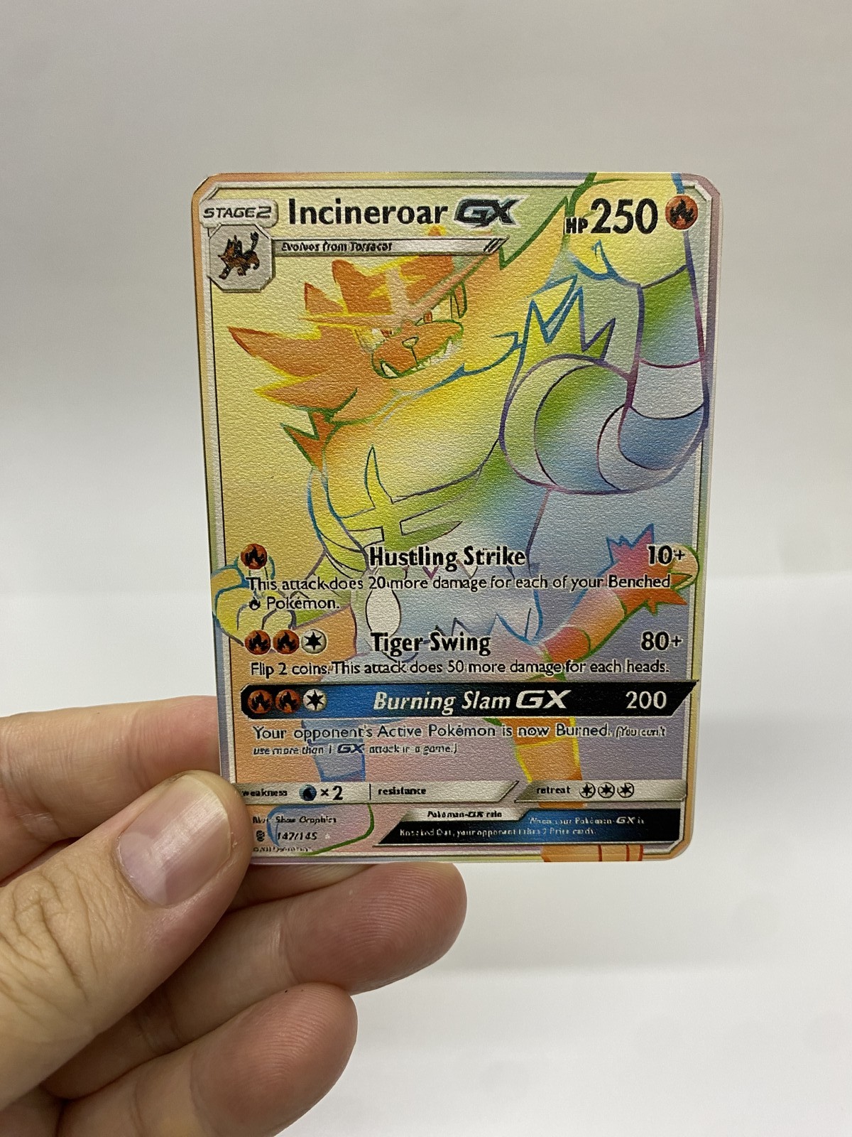 Incineroar GX Gold Metal Pokémon Card-Collectible Gift Display ...