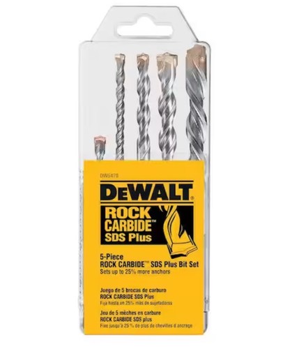 DEWALT DW5470 5-Piece Rock Carbide SDS Plus Hammer Bit Set NEW | eBay