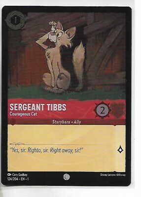 Disney Lorcana TCG Sergeant Tibbs Courageous Cat Common Foil Card #124/ ...