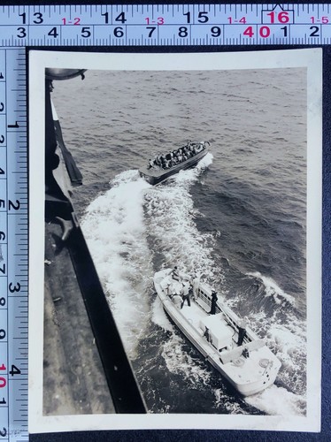U.S. Marine Landing Craft Military Naval WW2 Era BW Photo Snapshot #3 ...